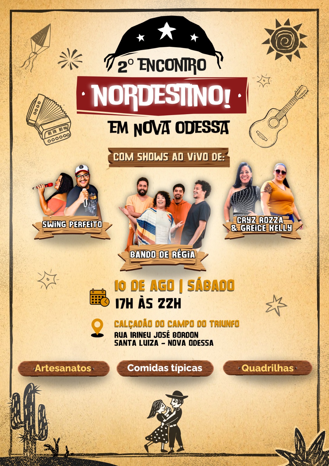 2º Encontro Nordestino neste sábado em Nova Odessa tem shows de Swing Perfeito, Bando de Régia e ...